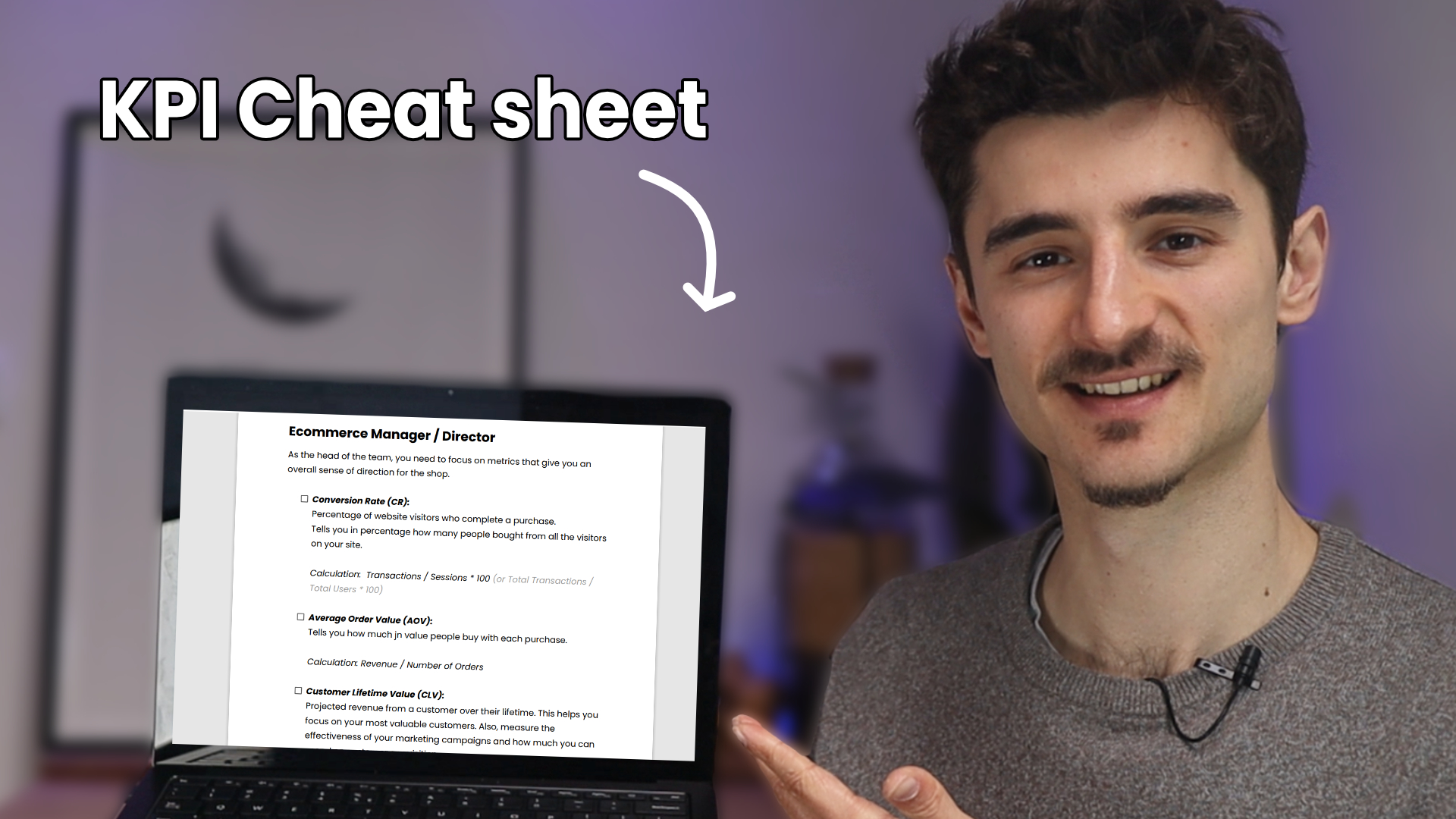 Ecommerce KPIs per Role Cheatsheet - Click's Don't Lie - Ecommerce Data to Insights
